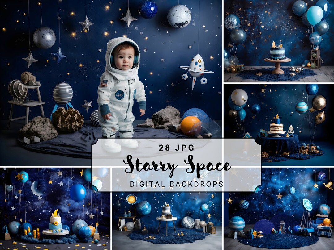 Starry Space Digital Photography Backdrop Galaxy Photography Background ...