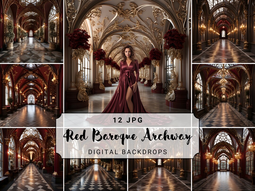 Red Baroque Digital Photography Background Baroque Digital Studio ...