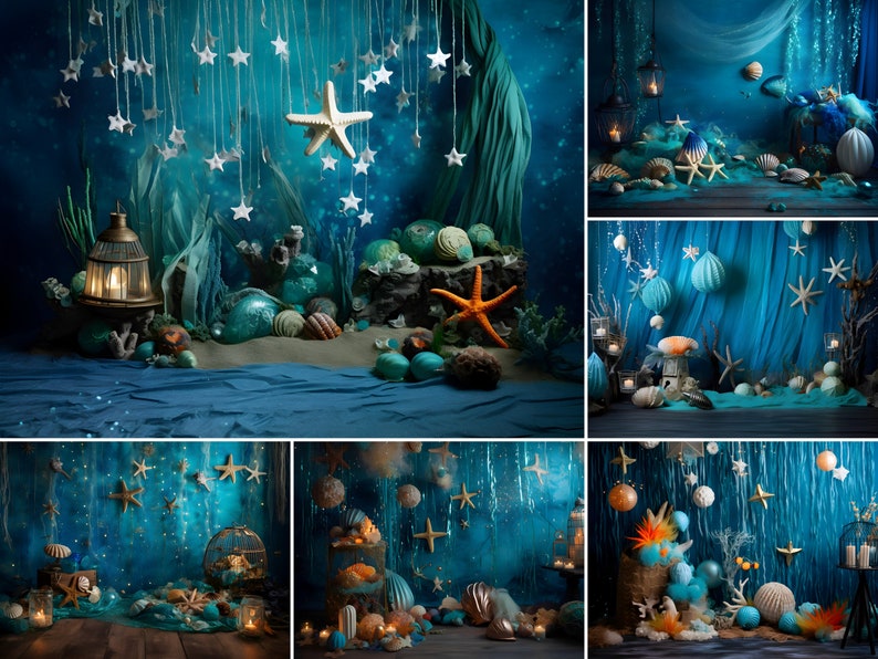 Underwater World Digital Photography Backdrop Mermaid Digital - Etsy
