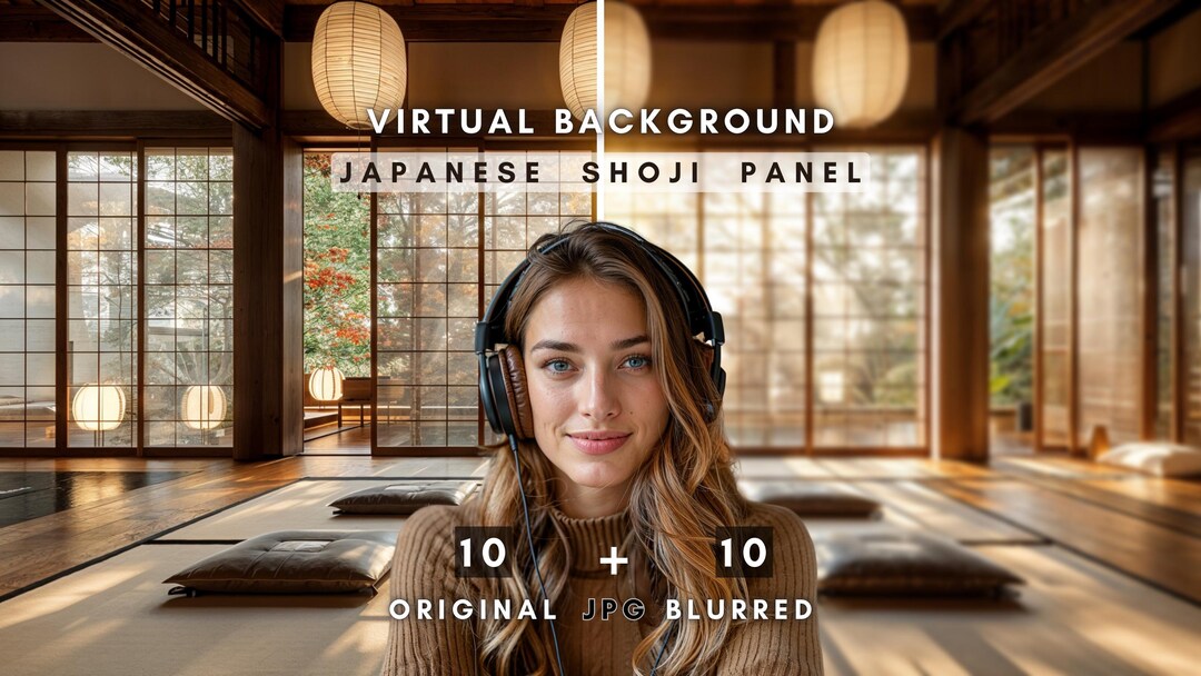Japanese Shoji Panel Zoom Background for Virtual Meetings, Japan Style ...