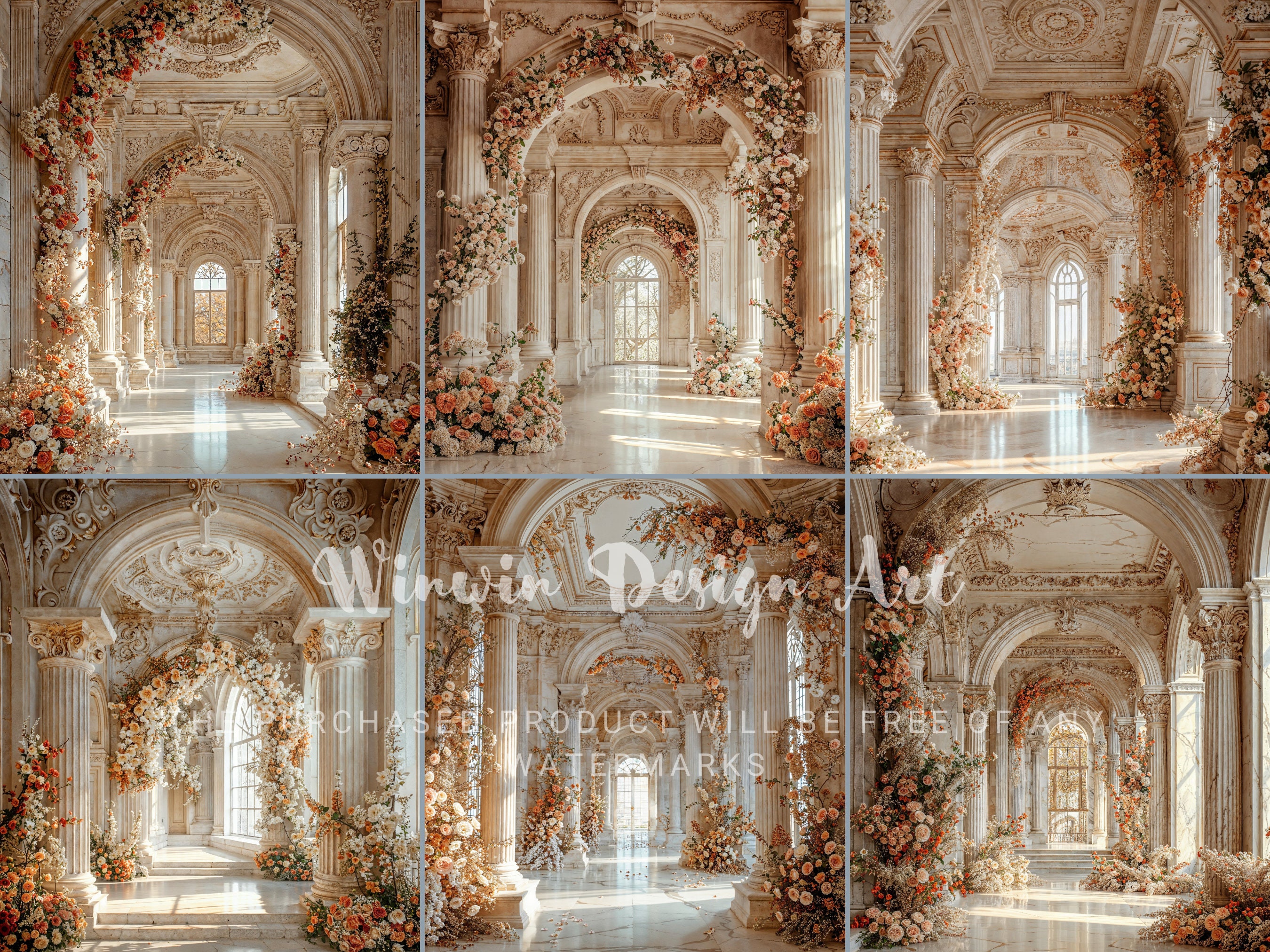 Ethereal Romance Digital Background Floral Maternity Backdrop Overlay ...