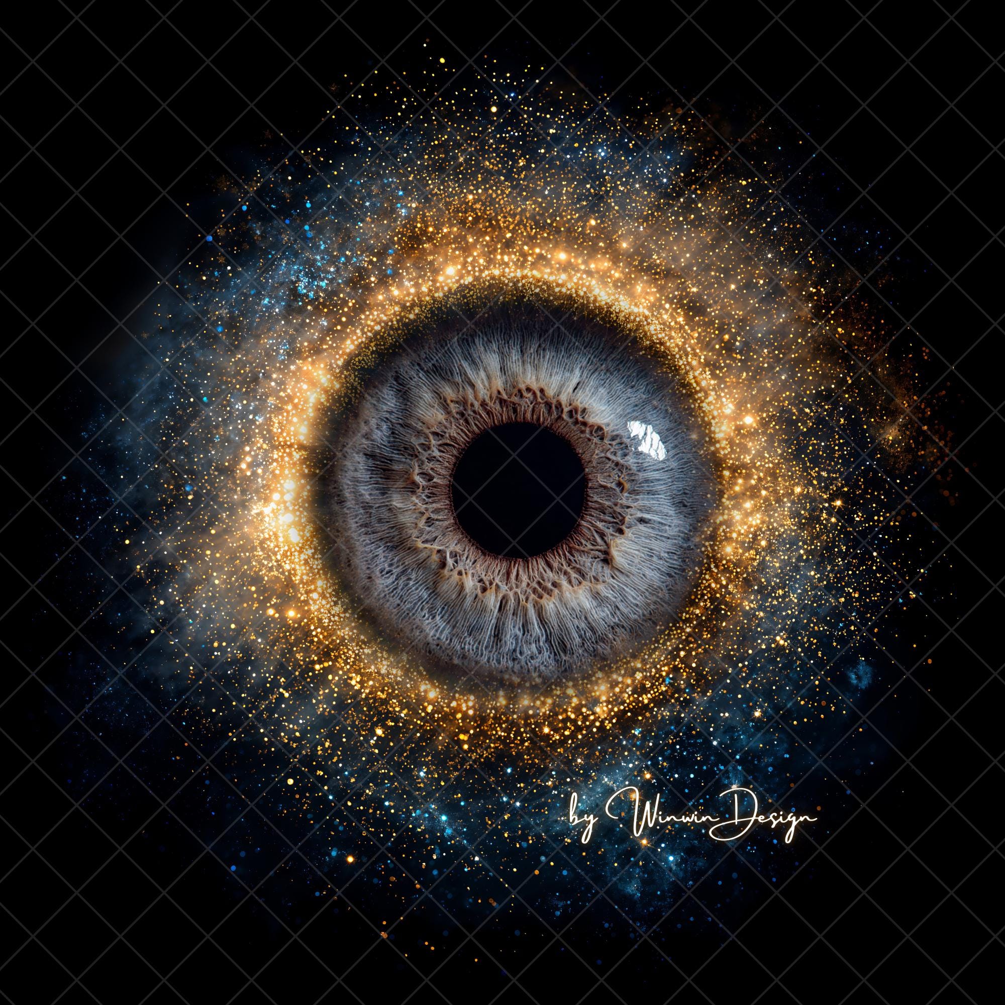 Glittering Iris Overlay Frame – Transparent Center for Macro Eye Insert ...