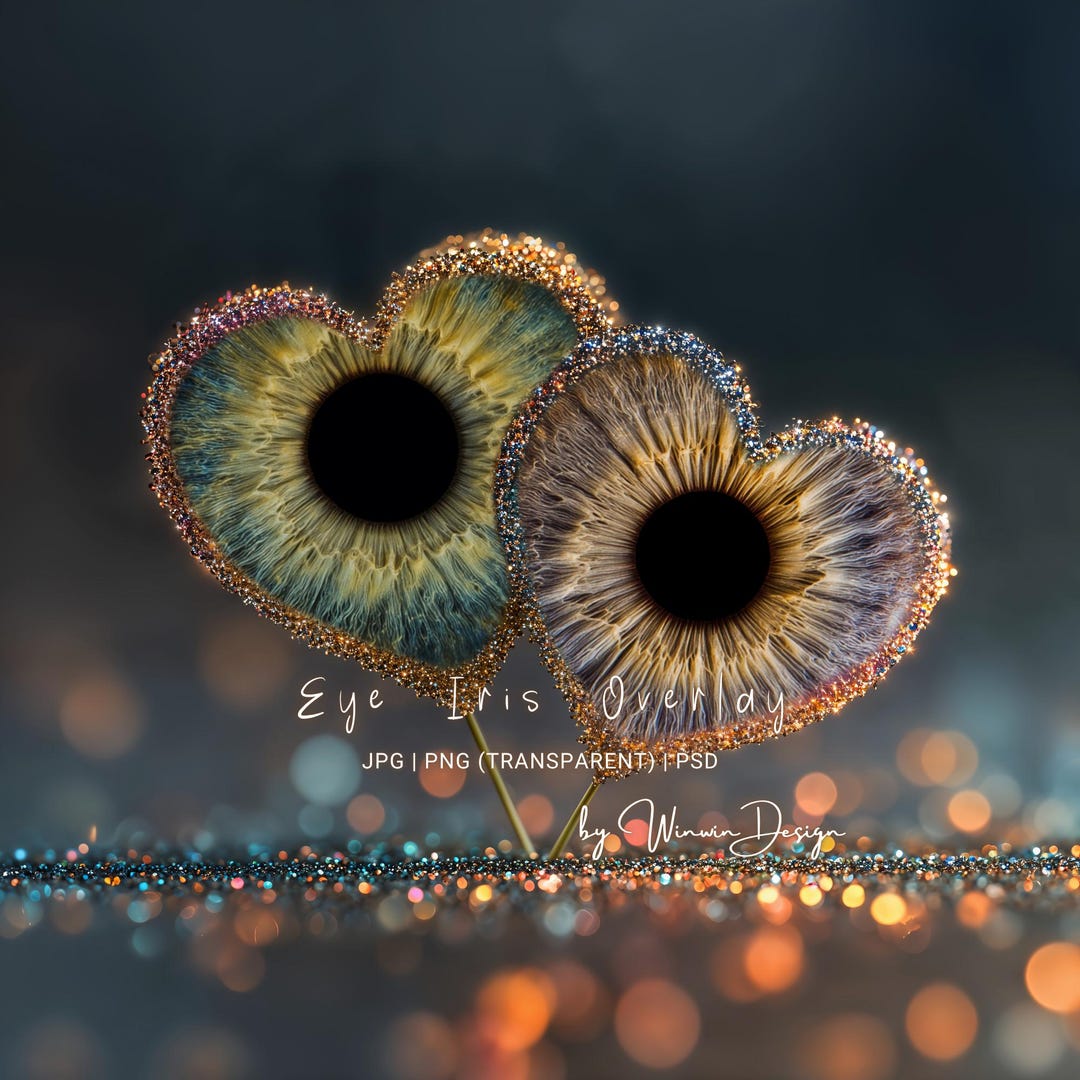 Couple Eye Iris Overlay Background – Heart Shape Photography Frame ...