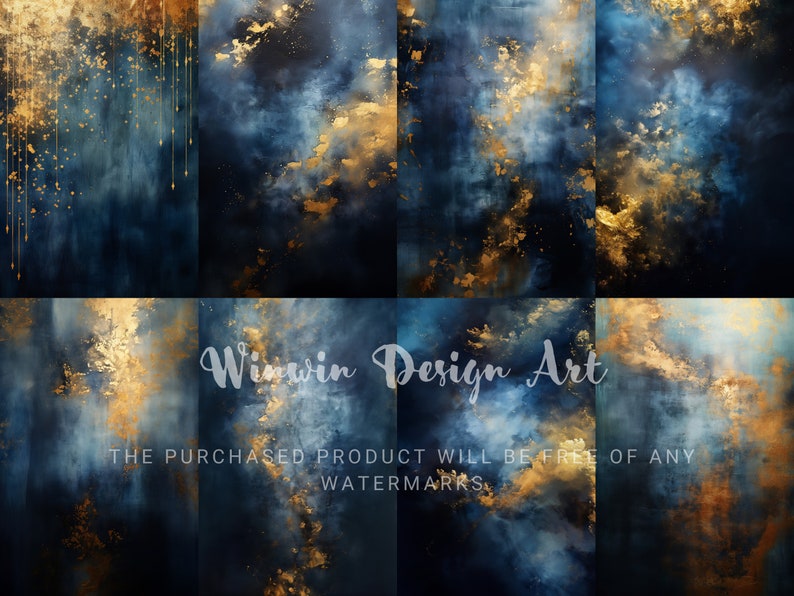 Navy Blue Digital Texture Overlay Blue and Gold Background Studio ...