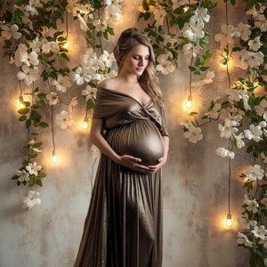 White Floral Digital Backdrop – Maternity Photography Background ...