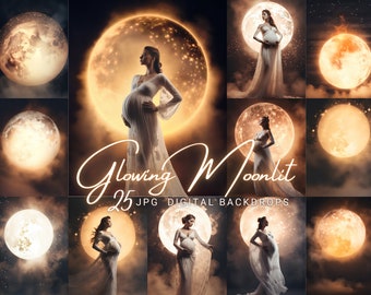 32 Celestial Moon Digital Backdrop Maternity Digital Background Full ...