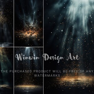 Midnight Stardust Photography Backdrop Glittering Digital Background ...