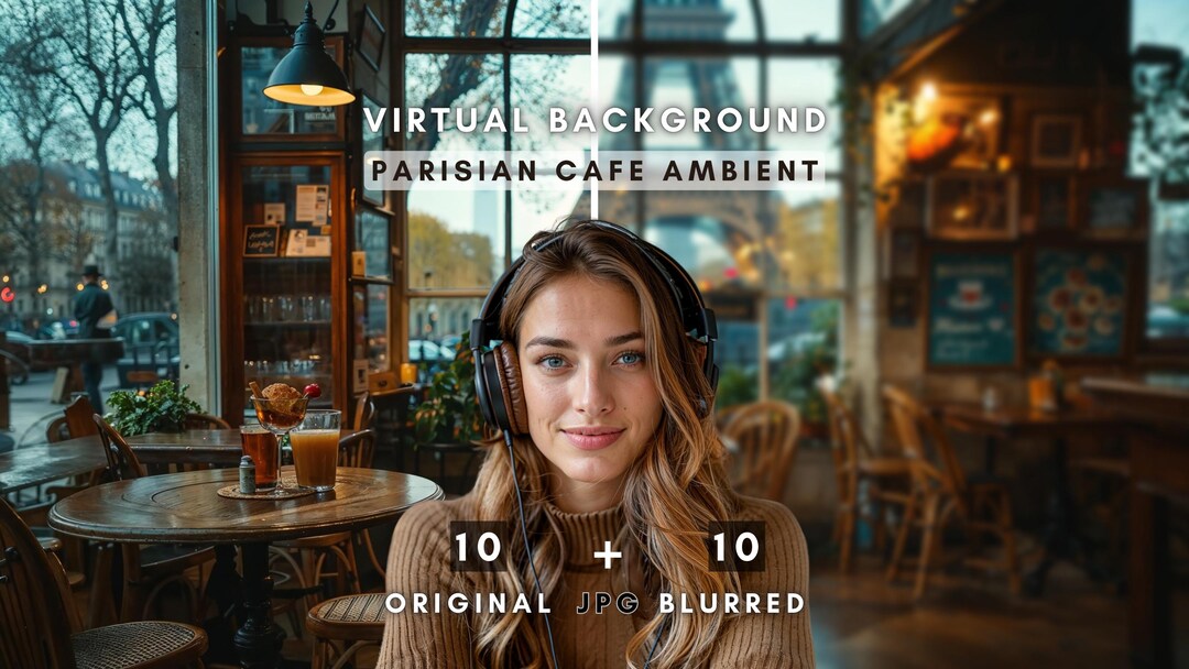 Paris Cafe Zoom Background for Virtual Meetings, Cozy Cafe Zoom ...