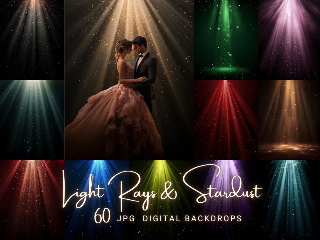 Digital Photography Backdrop Light Rays, Multicolor Stardust Digital ...