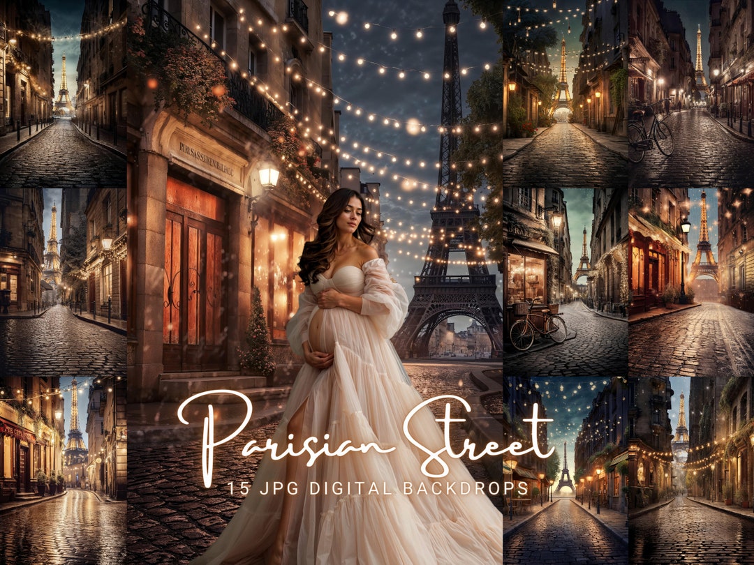 Paris Street Portrait Backdrop Digital Composite Photography Background ...