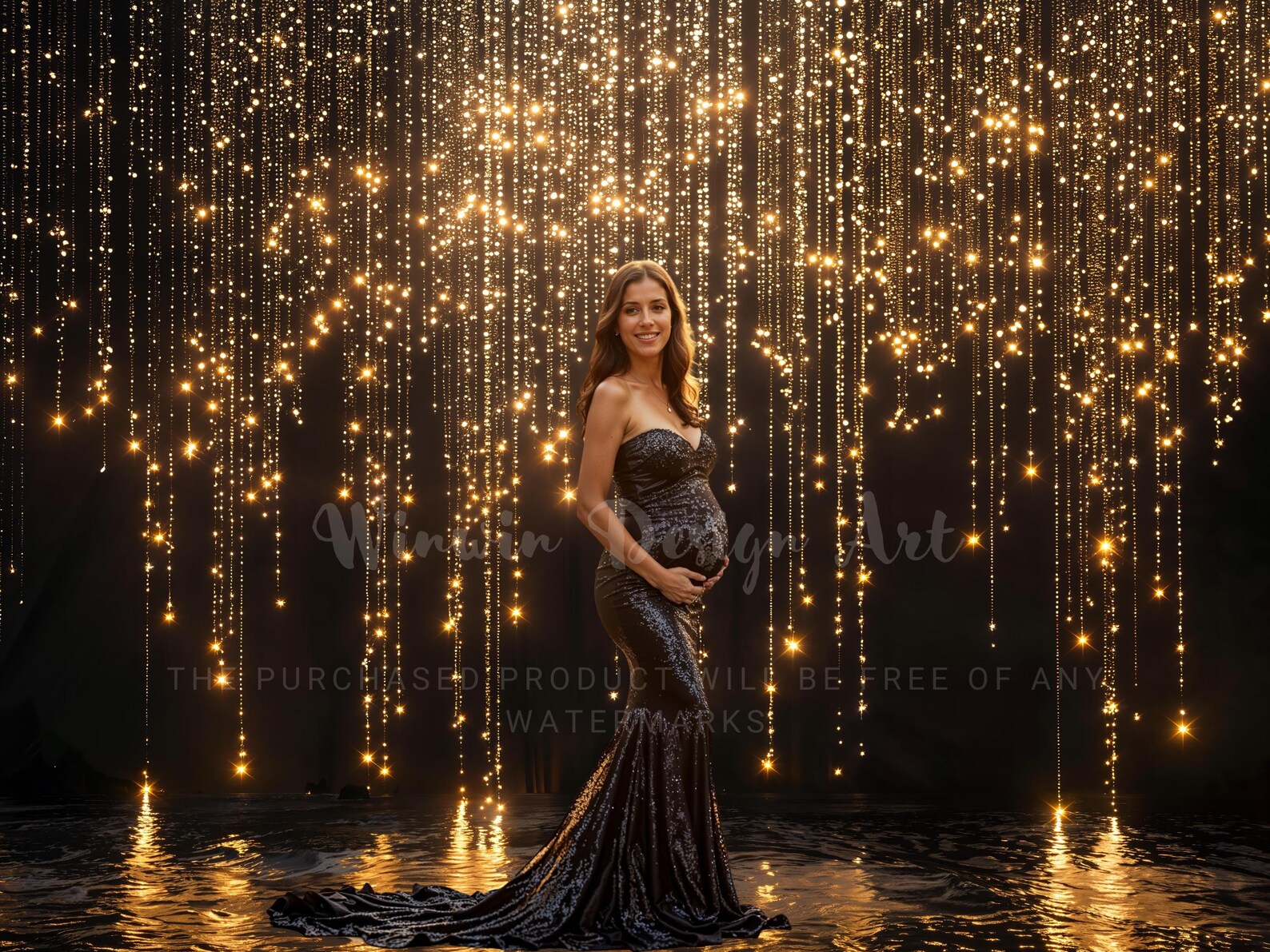 Crystal Strings Maternity Backdrop - Glittering Digital Overlay for ...