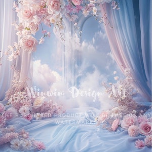 Floral Maternity Digital Backdrop: Dreamland Photoshoot Overlay (JPG ...