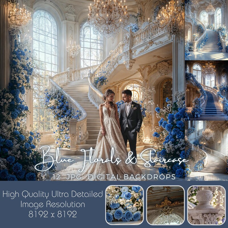 Blue Florals Staircase - Etsy