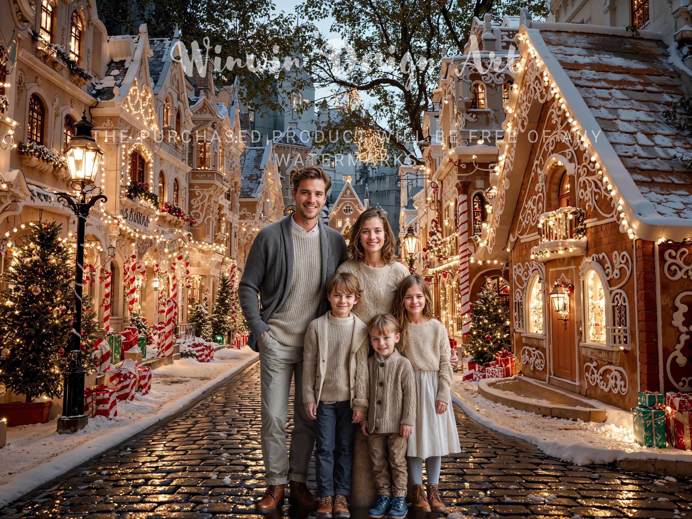 Christmas Digital Backdrop – Gingerbread and Candy Cane World ...