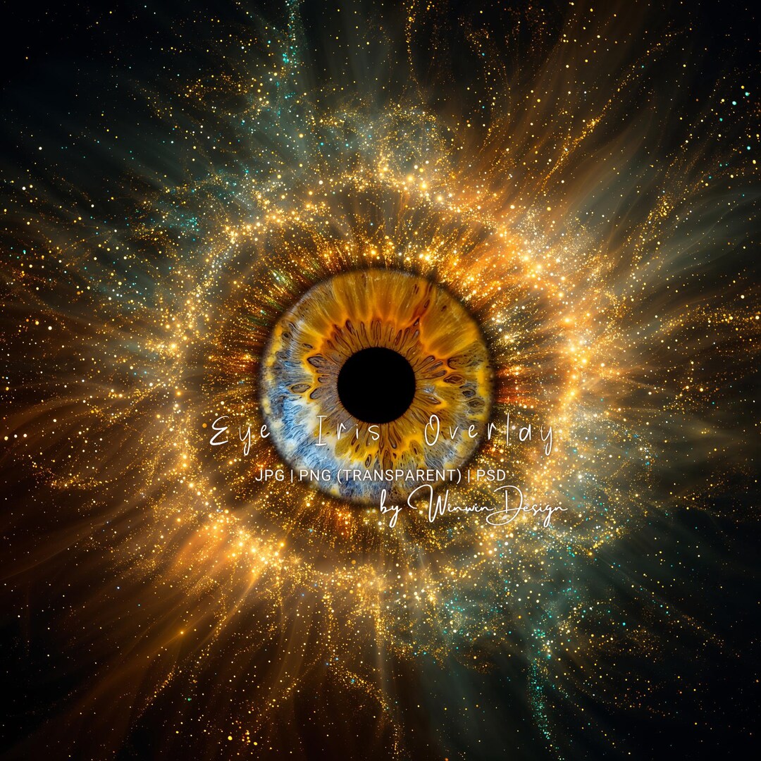 Green Gold Iris Overlay Frame – Universe Macro Eye Photography Overlay ...