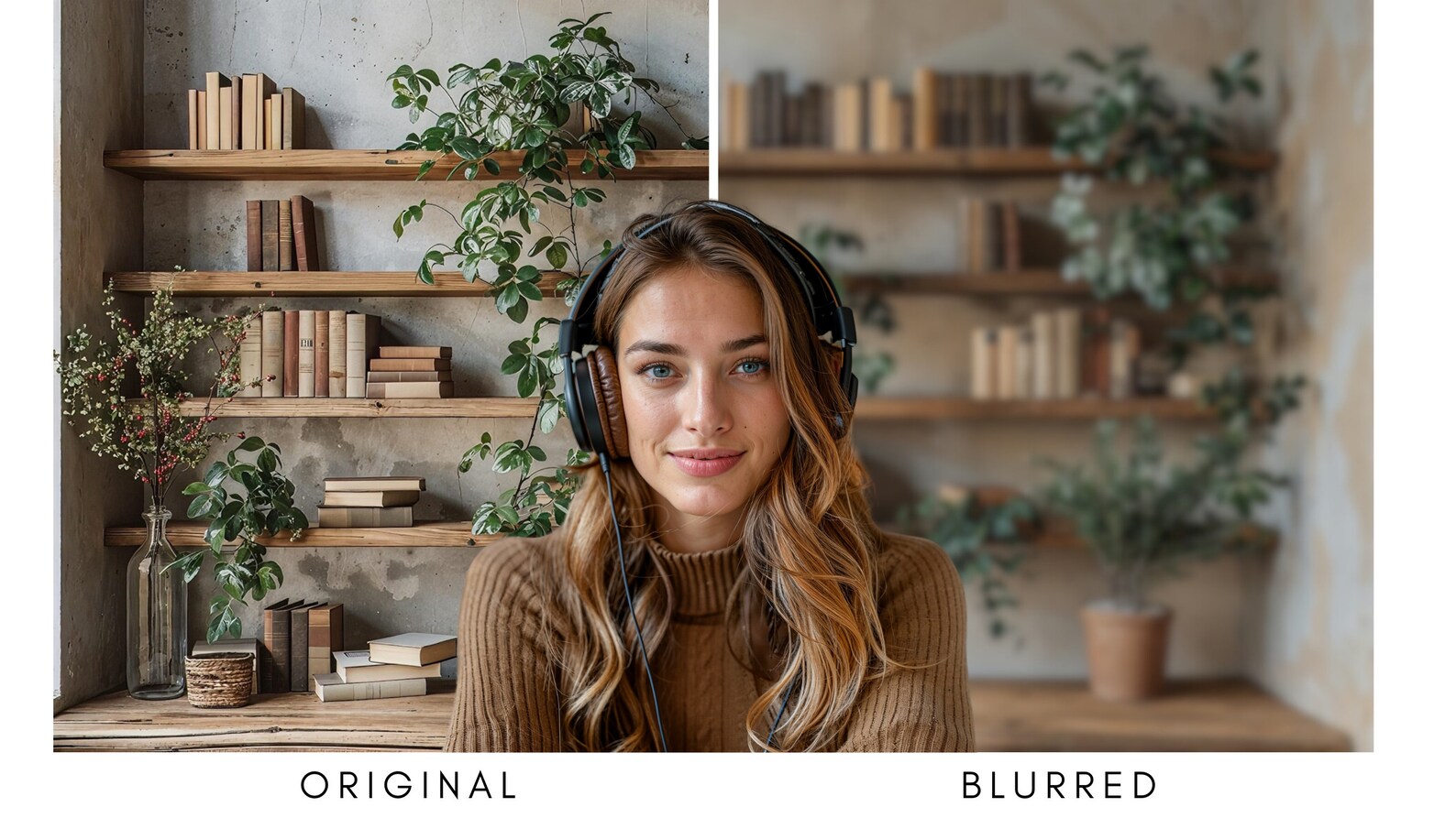 Wooden Shelves Zoom Background for Virtual Meetings, Rustic Wall ...