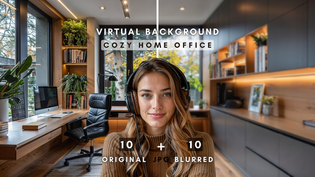 Home Office Zoom Background for Virtual Meetings, Cozy Home Zoom ...