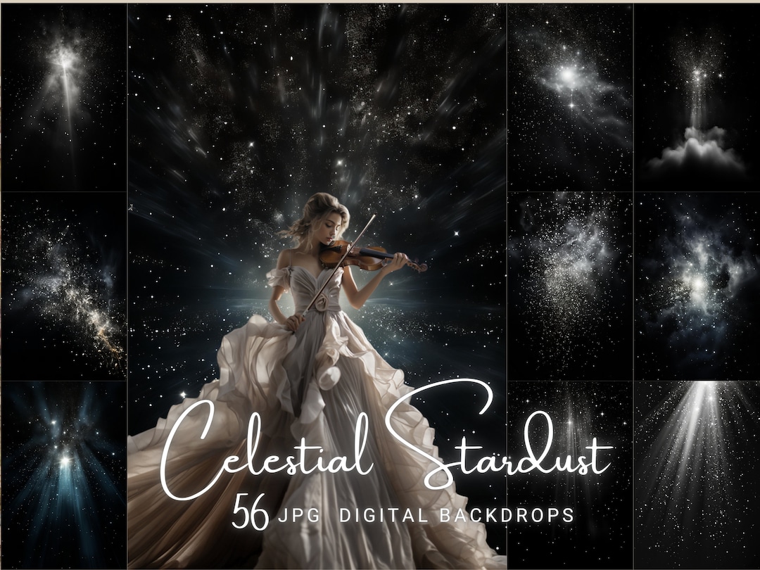 56 Celestial Stardust Photography Backdrop Glittering Digital ...
