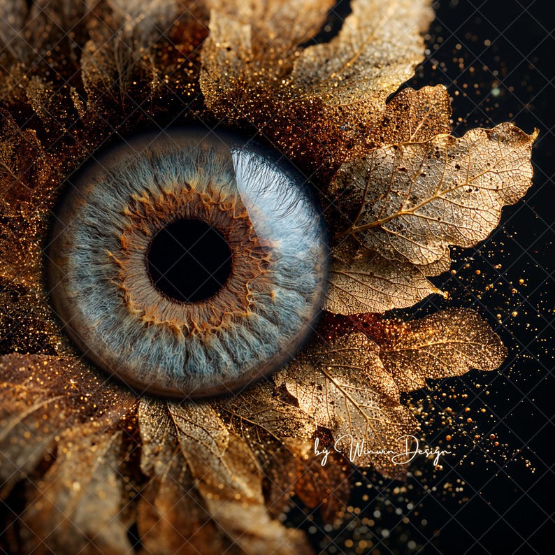 Digital Eye Iris Overlay Backdrop – Autumn Leaves Eye Insert ...