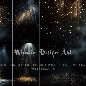 Midnight Stardust Photography Backdrop Glittering Digital Background ...