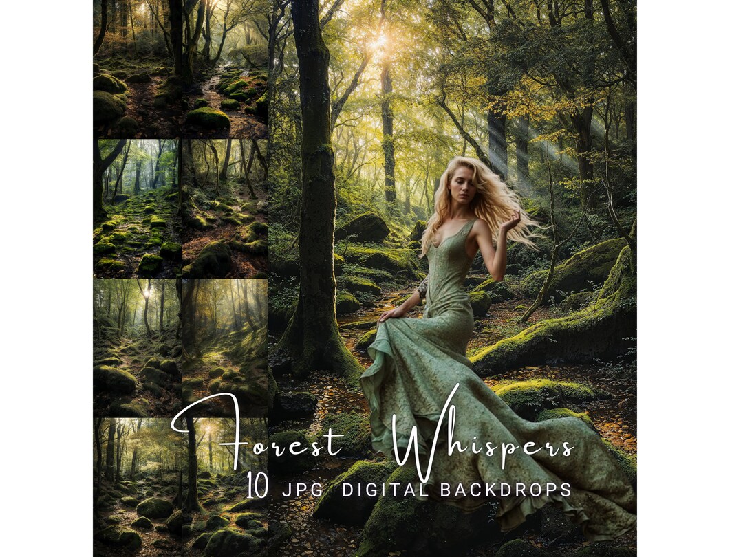 Forest Scenery Portrait Overlay Photoshop Backdrops, Digital ...