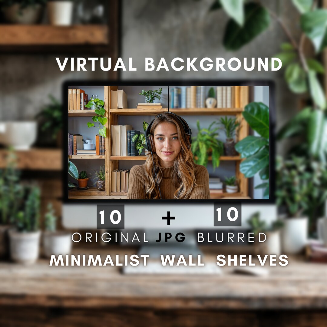Minimalist Shelves Zoom Background for Virtual Meetings, Minimalist ...