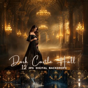Dark Castle Digital Photography Backdrop Castle Hall Digital Background ...