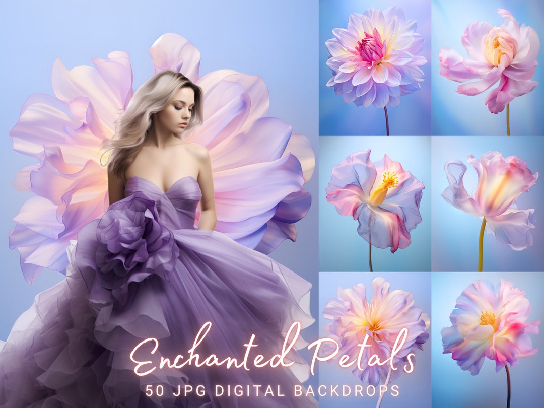 50 Flower Digital Backdrop Colorful Floral Digital Background Wedding ...