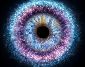 Glittering Iris Overlay Frame – Transparent Center for Easy Eye Insert ...
