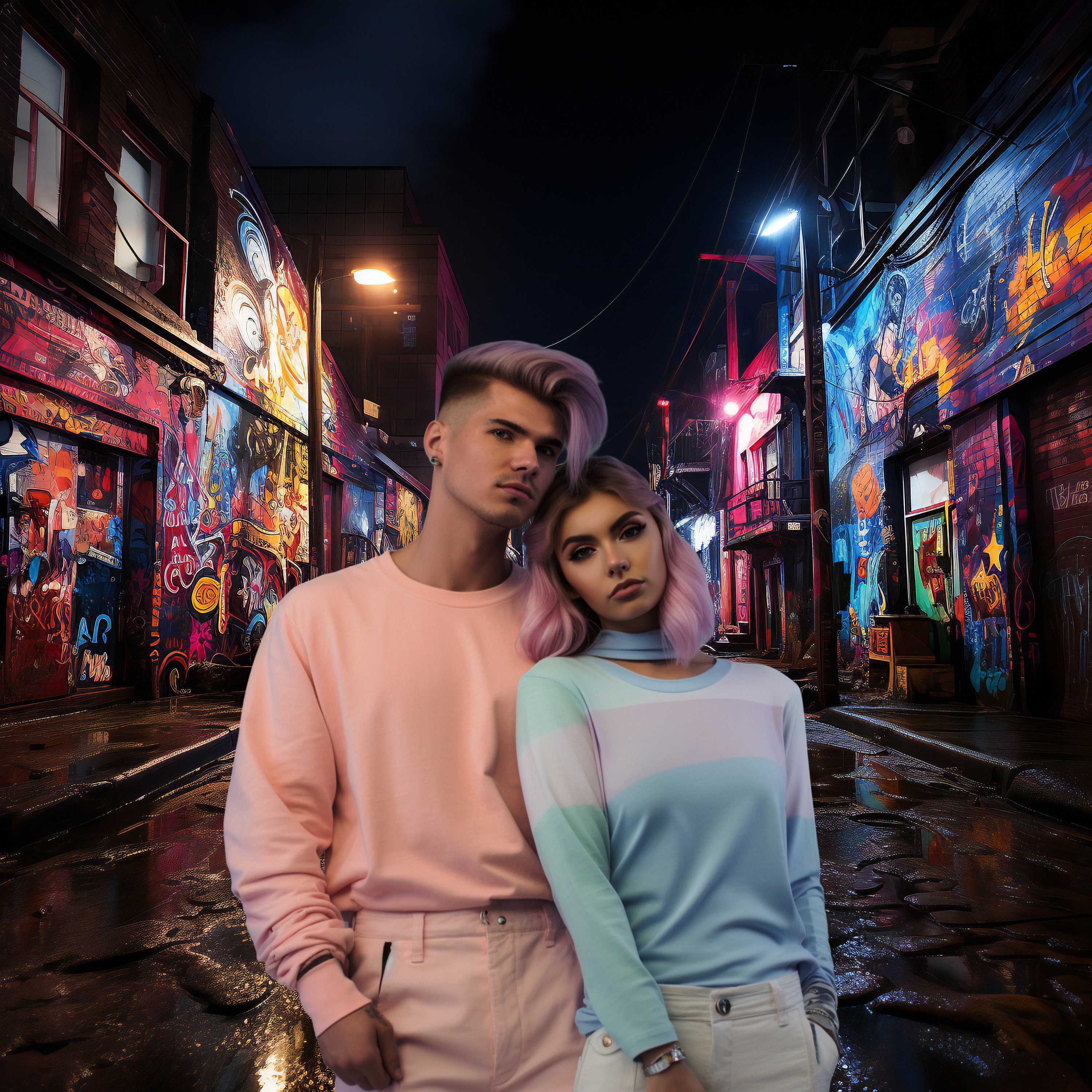 Urban Graffiti Digital Backdrop Street Fashion Digital Background ...