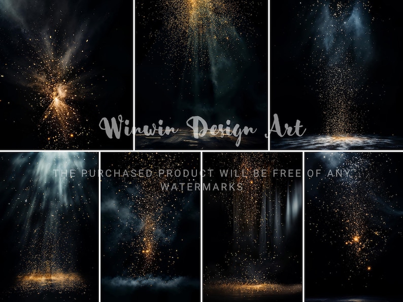Midnight Stardust Photography Backdrop Glittering Digital Background ...