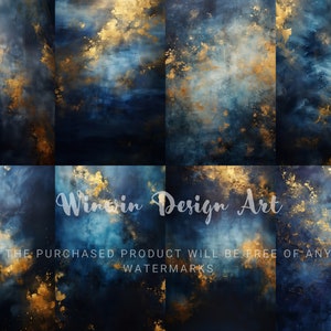 Navy Blue Digital Texture Overlay Blue and Gold Background Studio ...