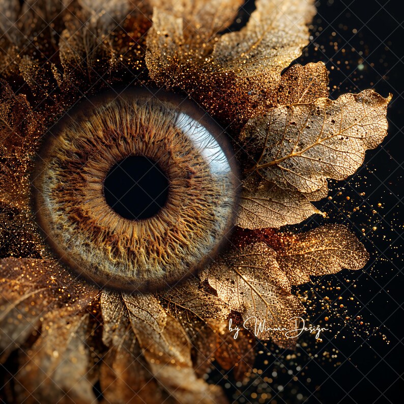 Digital Eye Iris Overlay Backdrop – Autumn Leaves Eye Insert ...