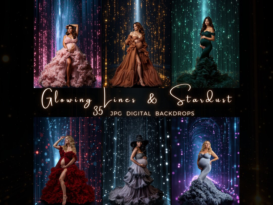 Glowing Lines Stardust Photography Backdrop Glittering Digital ...
