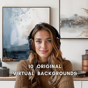 Blue Painted Wall Art Zoom Background for Virtual Meetings, Wall ...