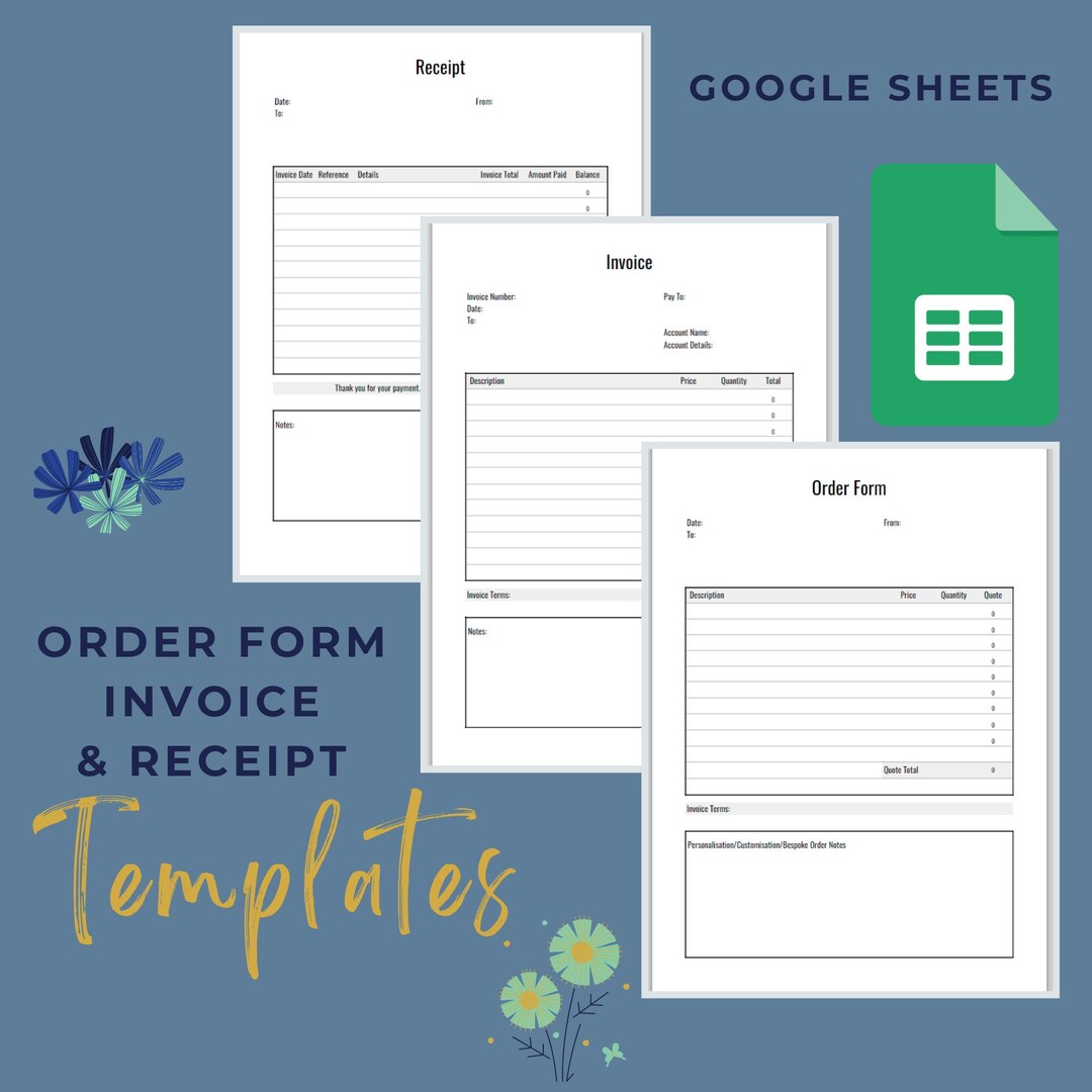Order Form Template Invoice Template Receipt Template for Small ...