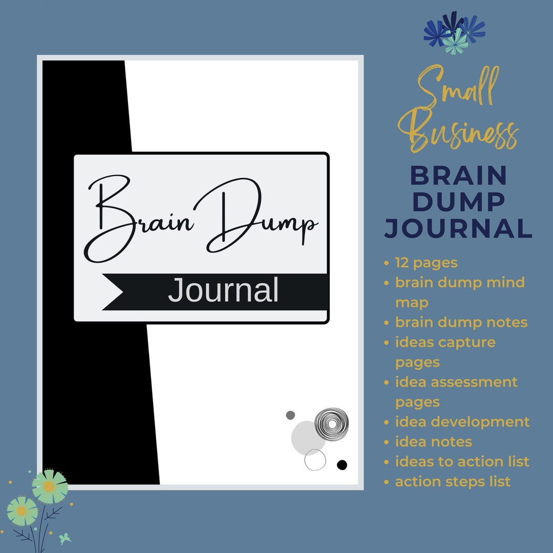Brain Dump Journal Monochrome, Brain Dump Printable, Get Your Business ...