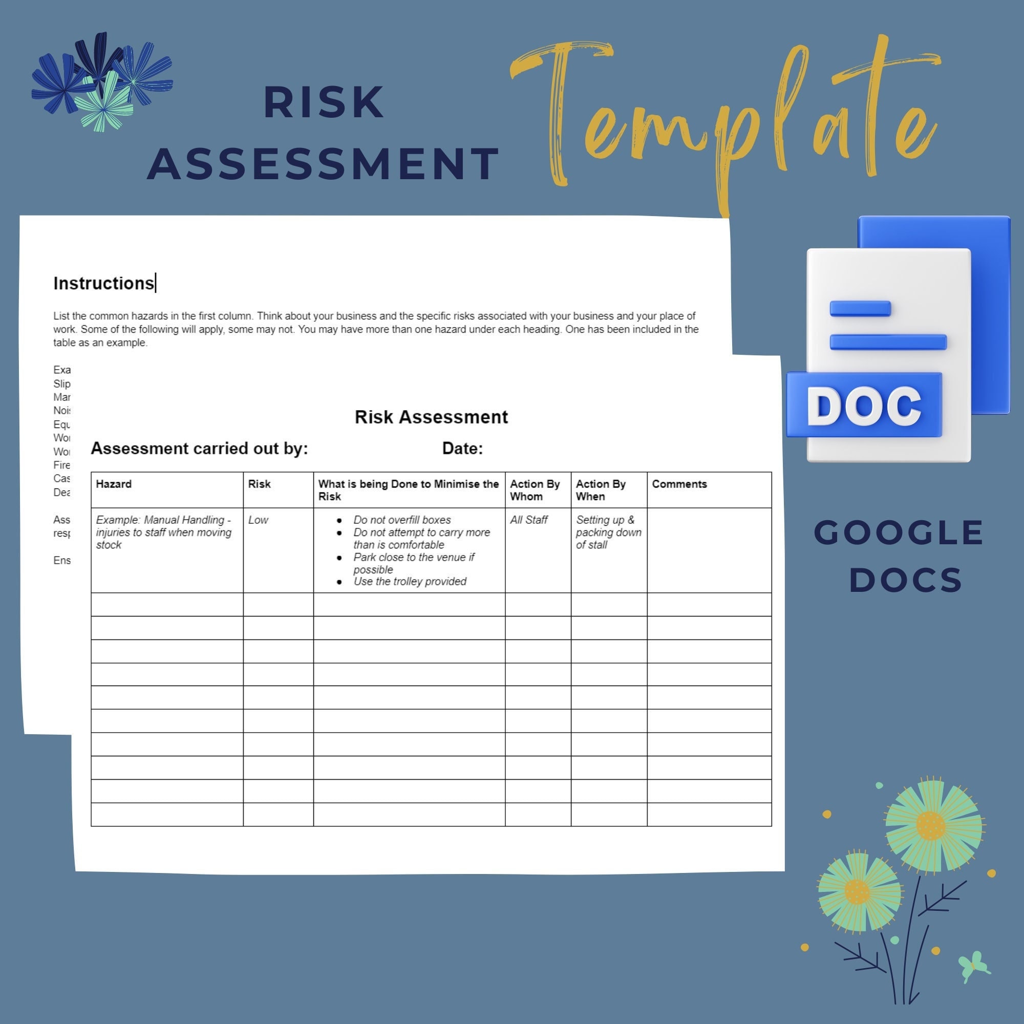 Risk Assessment Template for Small Businesses. Record and Document Risk ...