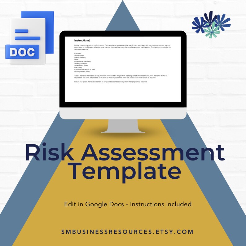 Risk Assessment Template for Small Businesses. Record and - Etsy UK