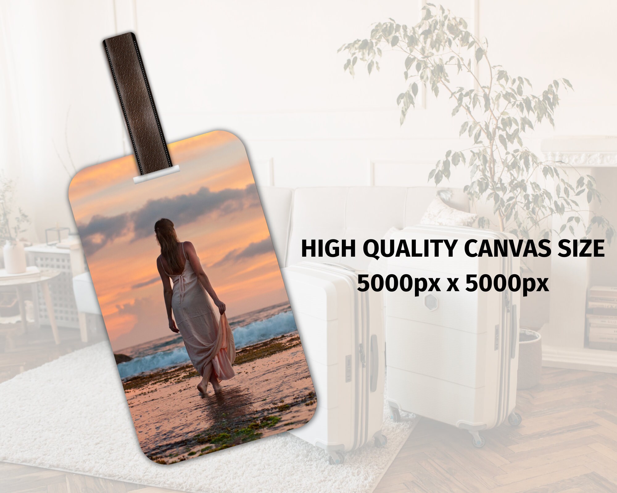Sublimation Luggage Tags, Mockup, Luggage Tags Personalized, Leather ...