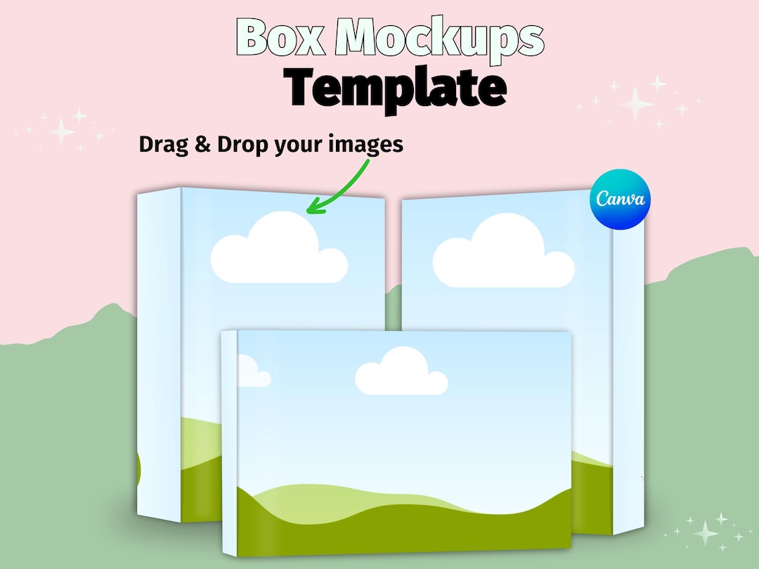Box Mockup Canva Template, Product Box Mockup Display, DIY Box Template ...