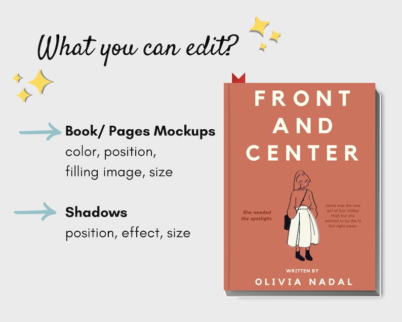 Book Mockup Canva, Book Cover Mock up Template, A4, US Letter, KDP ...