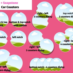 Coaster Template, Car Coaster Printify, Canva, Digital Mockup ...