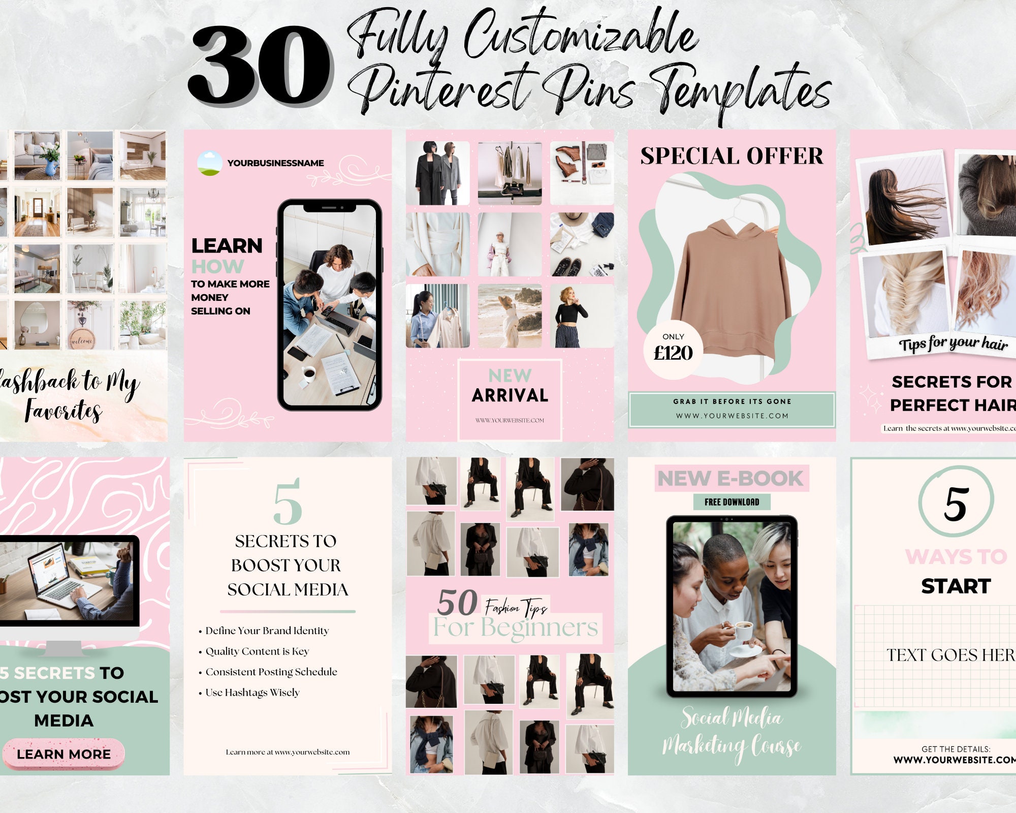 48 Pinterest Templates Bundle Editable in Canva. Pinterest Pins ...