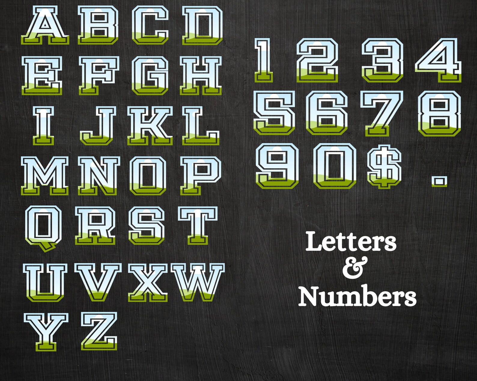 Varsity Canva Letters Font Alphabet Frames Varsity College Custom ...