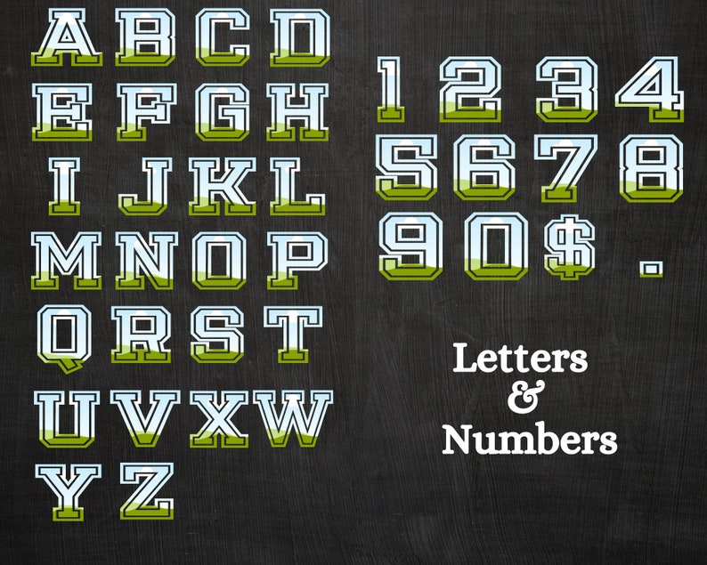 Varsity Canva Letters Font Alphabet Frames Varsity College Custom ...