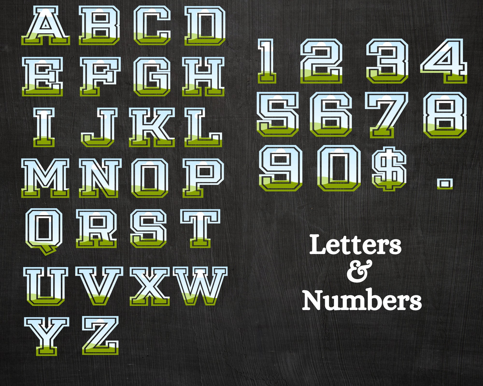 Varsity Canva Letters Font Alphabet Frames Varsity College Custom ...