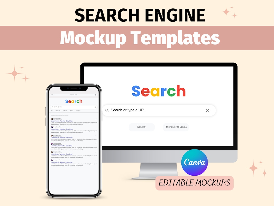 Google Search Template Search Engine, Canva Template, Browser Digital ...
