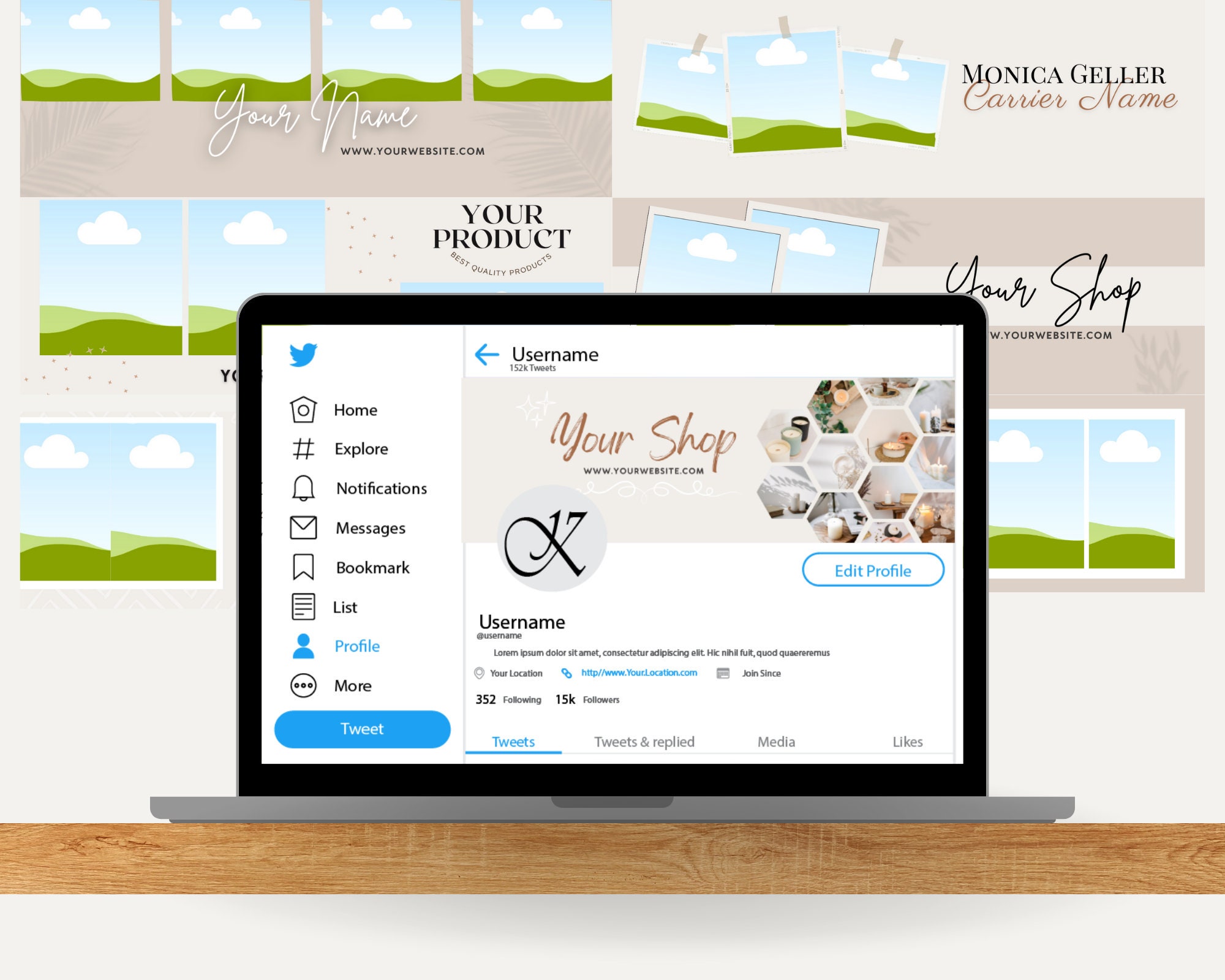 10 Twitter Banners Twitter Banner Mockup Template Twitter Cover Picture ...