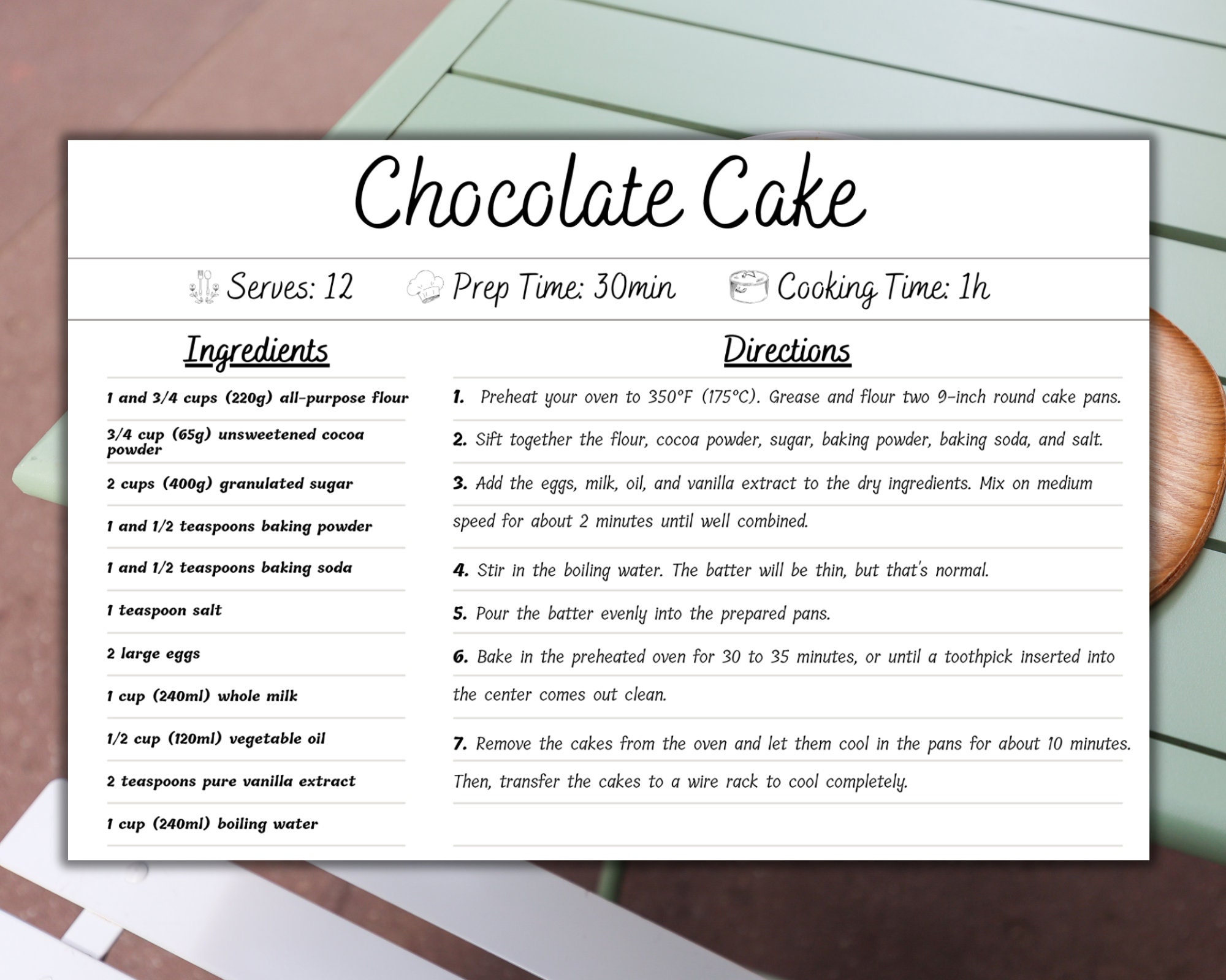 Editable Recipe Card Printable 6x4 Recipe Template Canva - Etsy